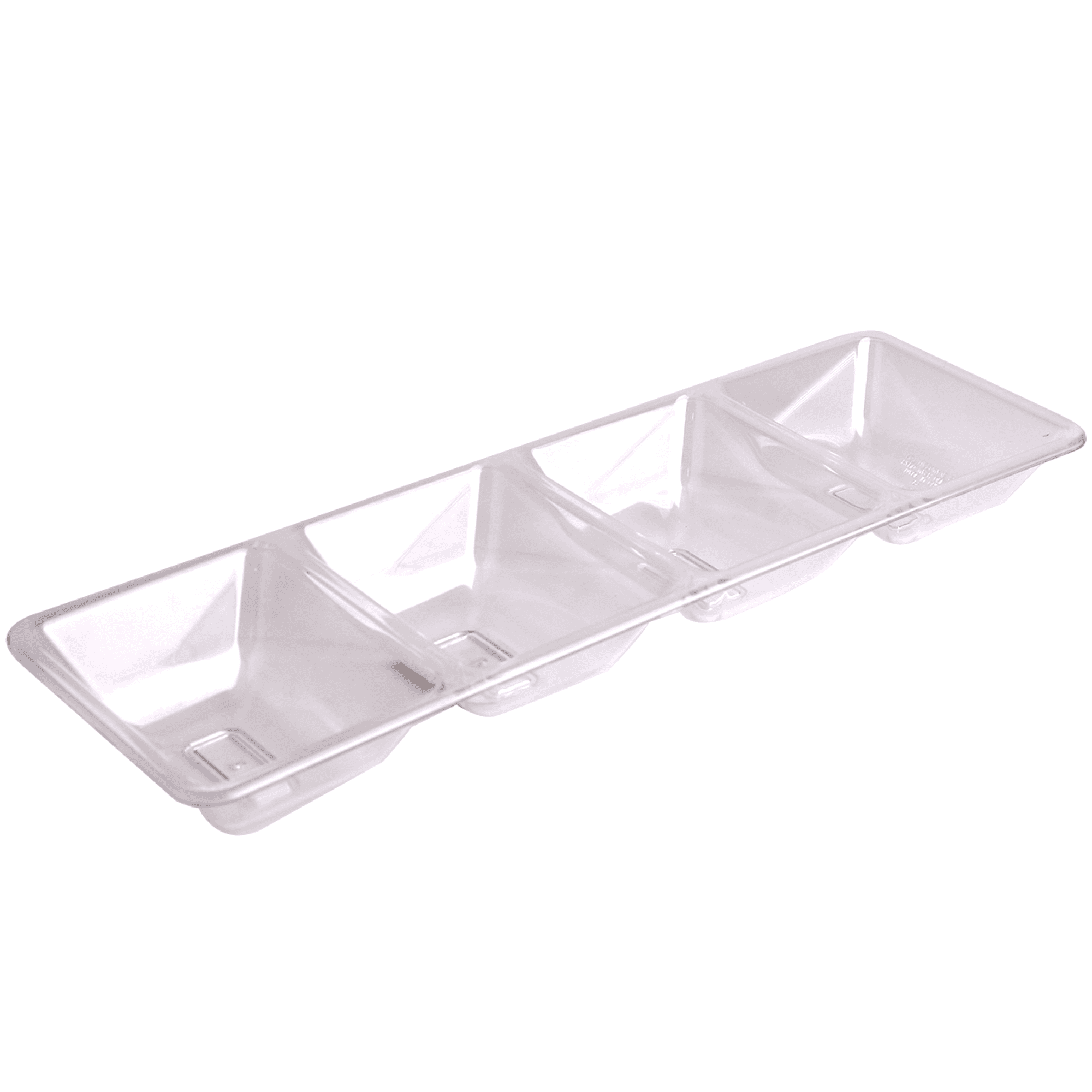 16 inch Clear Rectangular Compartment Tray, 4 Compartments, Plastic ...