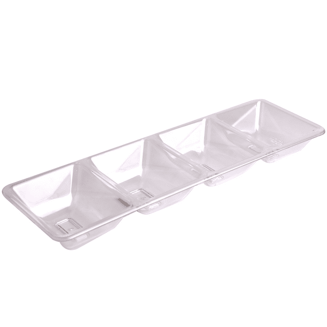 16 inch Clear Rectangular Compartment Tray, 4 Compartments, Plastic ...