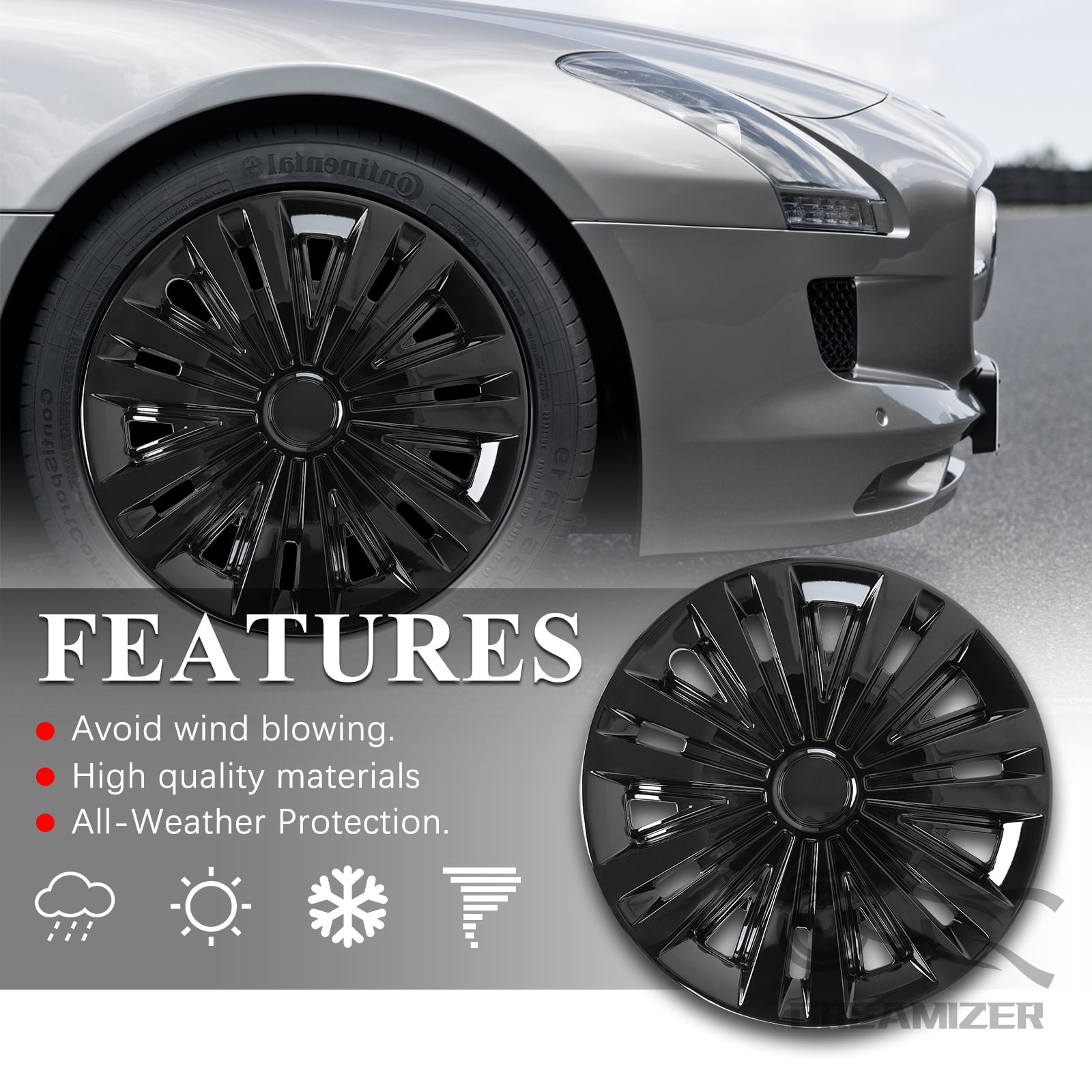 16 inch Hubcaps Set of 4, Automotive Wheel Tire Covers, Wheel Rim Cover ...