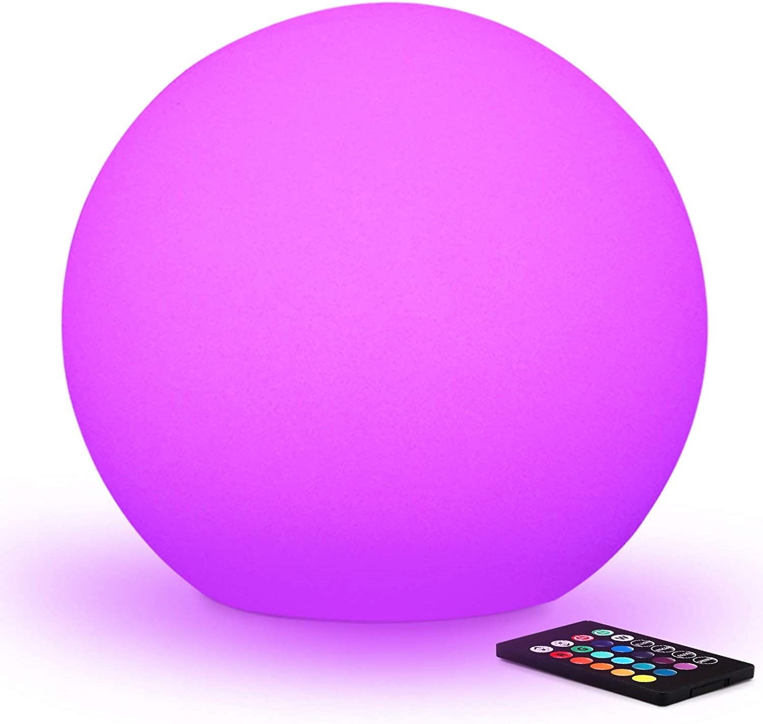 16-inch Indoor/Outdoor Waterproof Rechargeable LED Glowing Ball Light ...