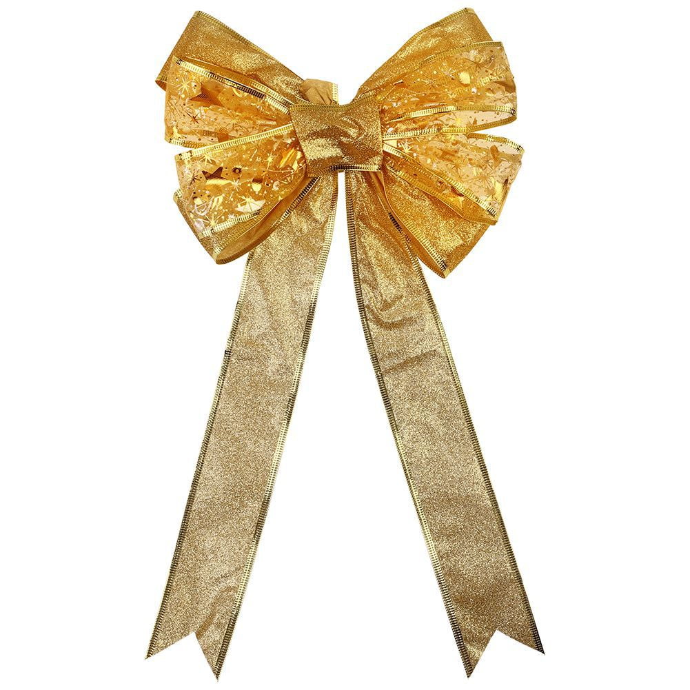 16 inch LED Bows Christmas Decorations Large Ribbon Bow with LED Lights ...