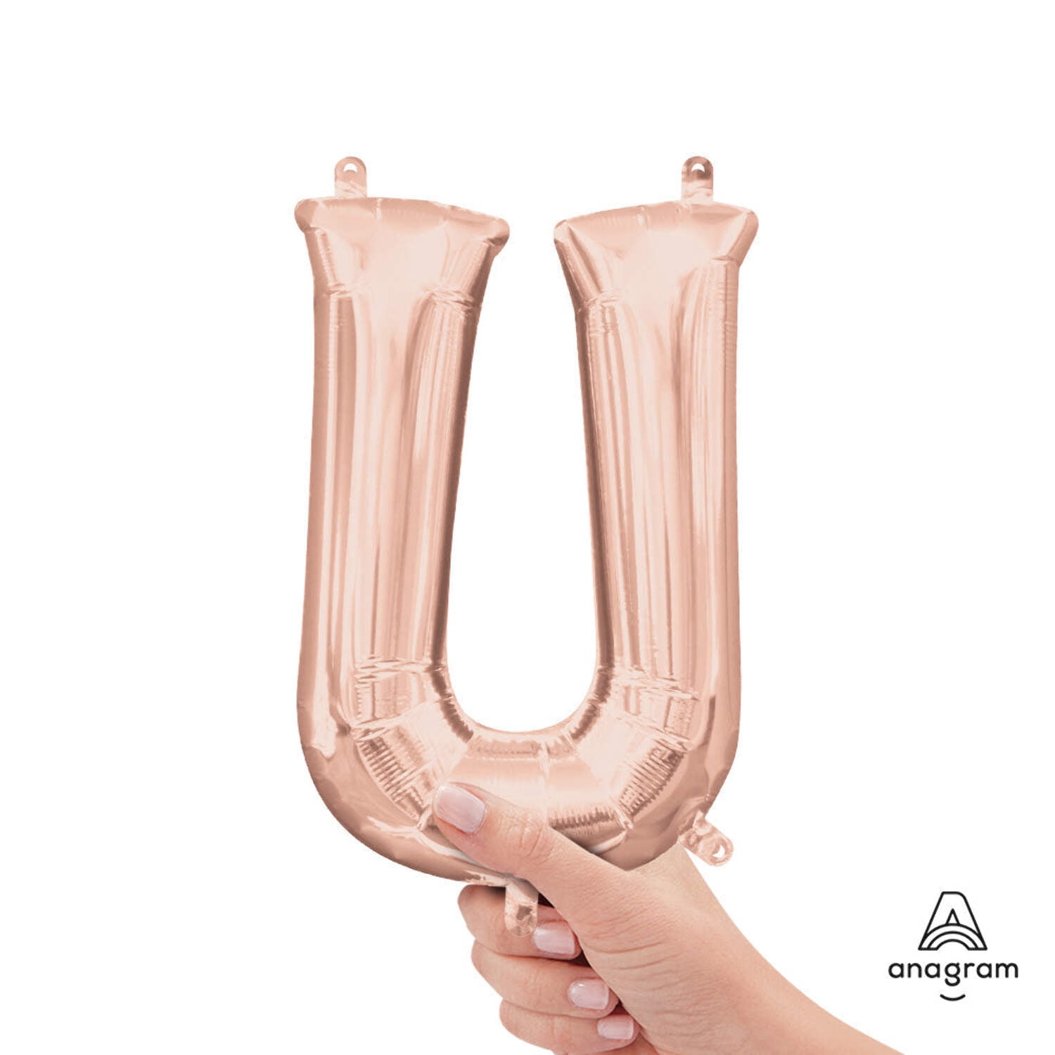 16 inch Letter U - Anagram - Rose Gold (Air-Fill Only) Foil Mylar ...