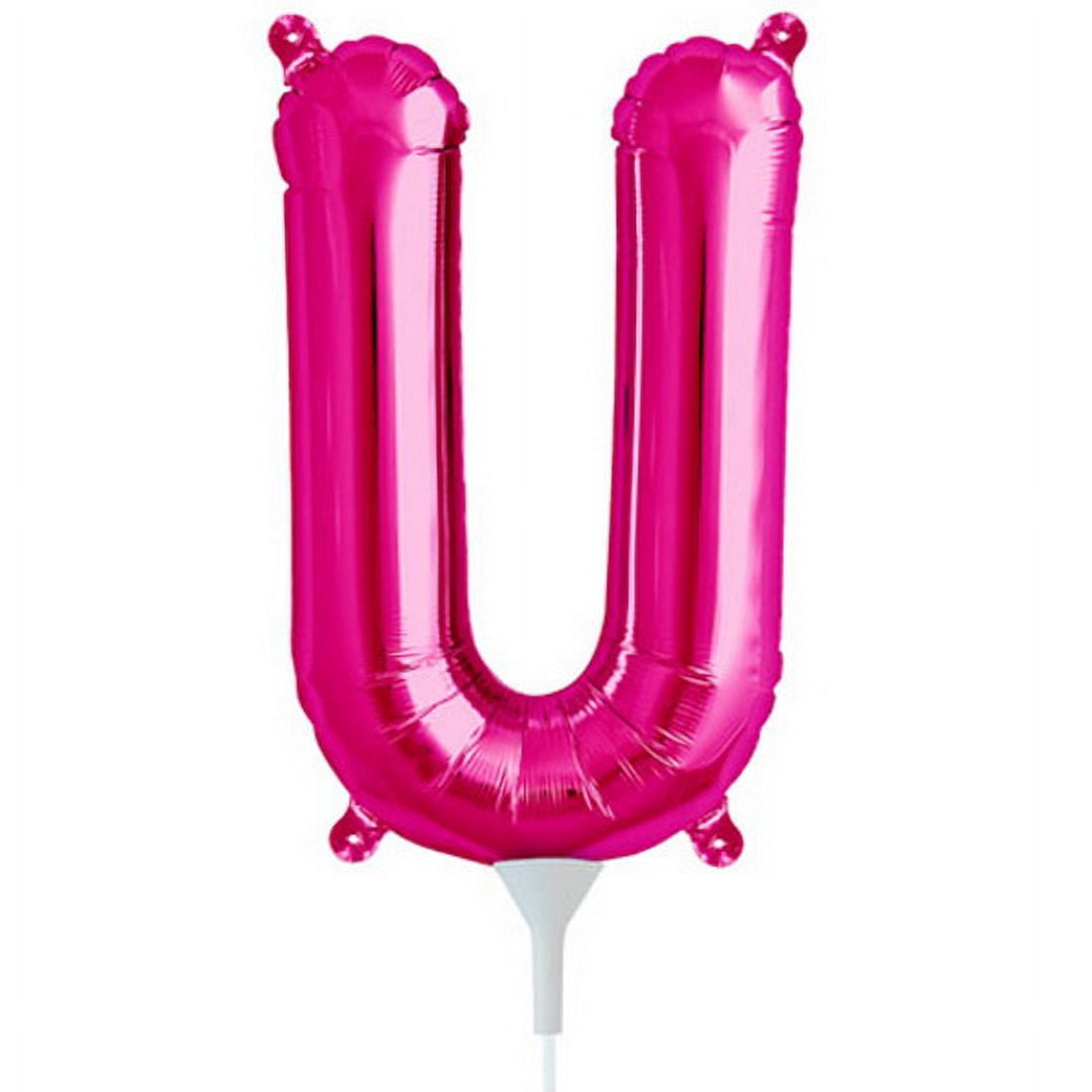16 inch Letter U - Northstar - Magenta (Air-Fill Only) Foil Mylar ...
