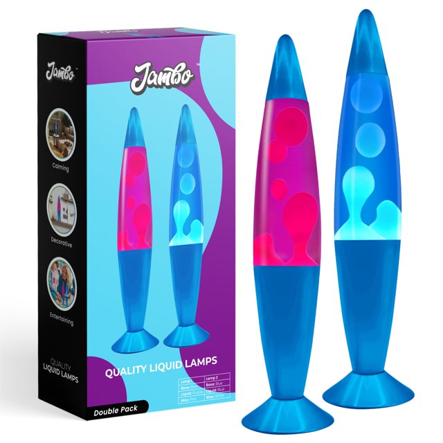 Jambo 16'' Motion Lamp Double Pack: Blue Base/Blue Liquid/White Wax ...