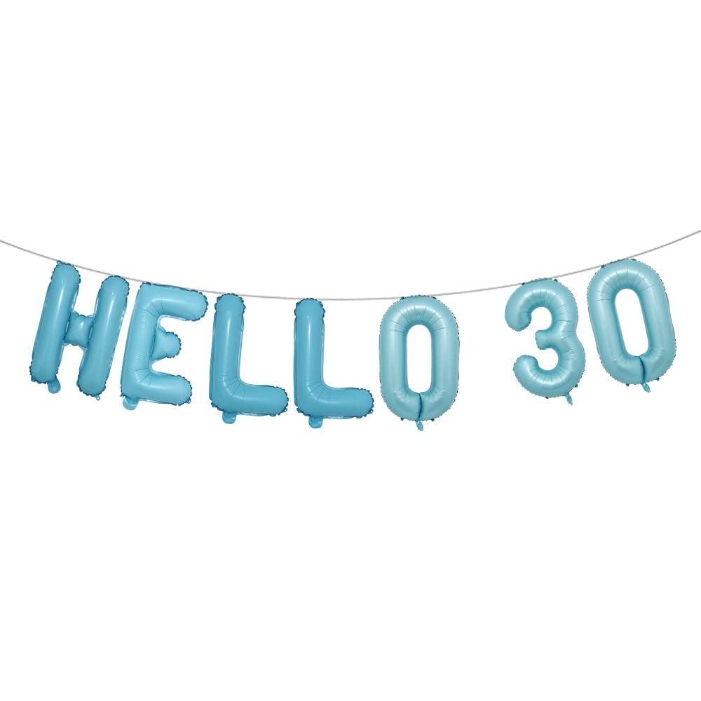 16 inch Multicolor AJH3 Hello 30th Birthday Pack 30 Thirtieth Balloons ...