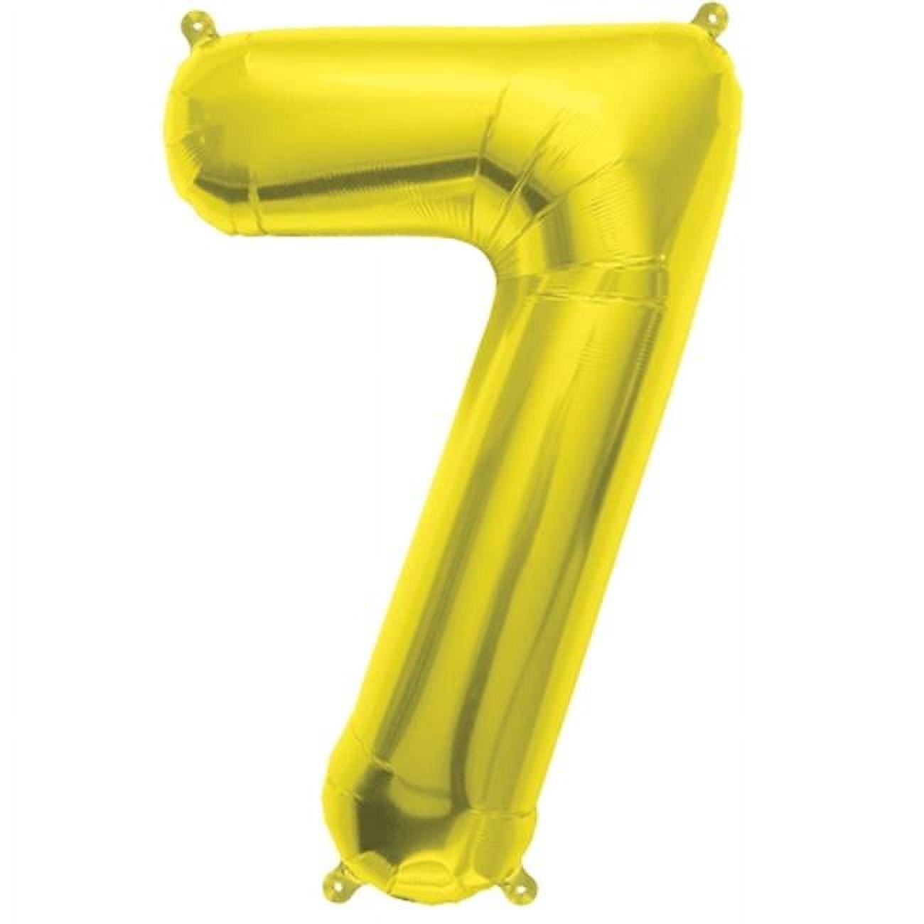 16 inch Number 7 - Northstar - Gold (Air -Fill Only) Foil Mylar Balloon ...
