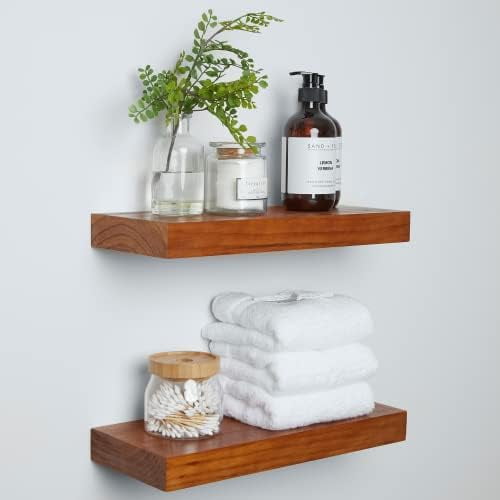 16 inch Oak Floating Shelf, High End Solid Real Wood 16inch Small ...