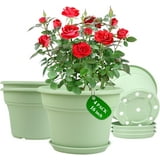 16 inch Plastic-Flower-Pot-for-Indoor-Plants, 4 Pack Large Outdoor ...