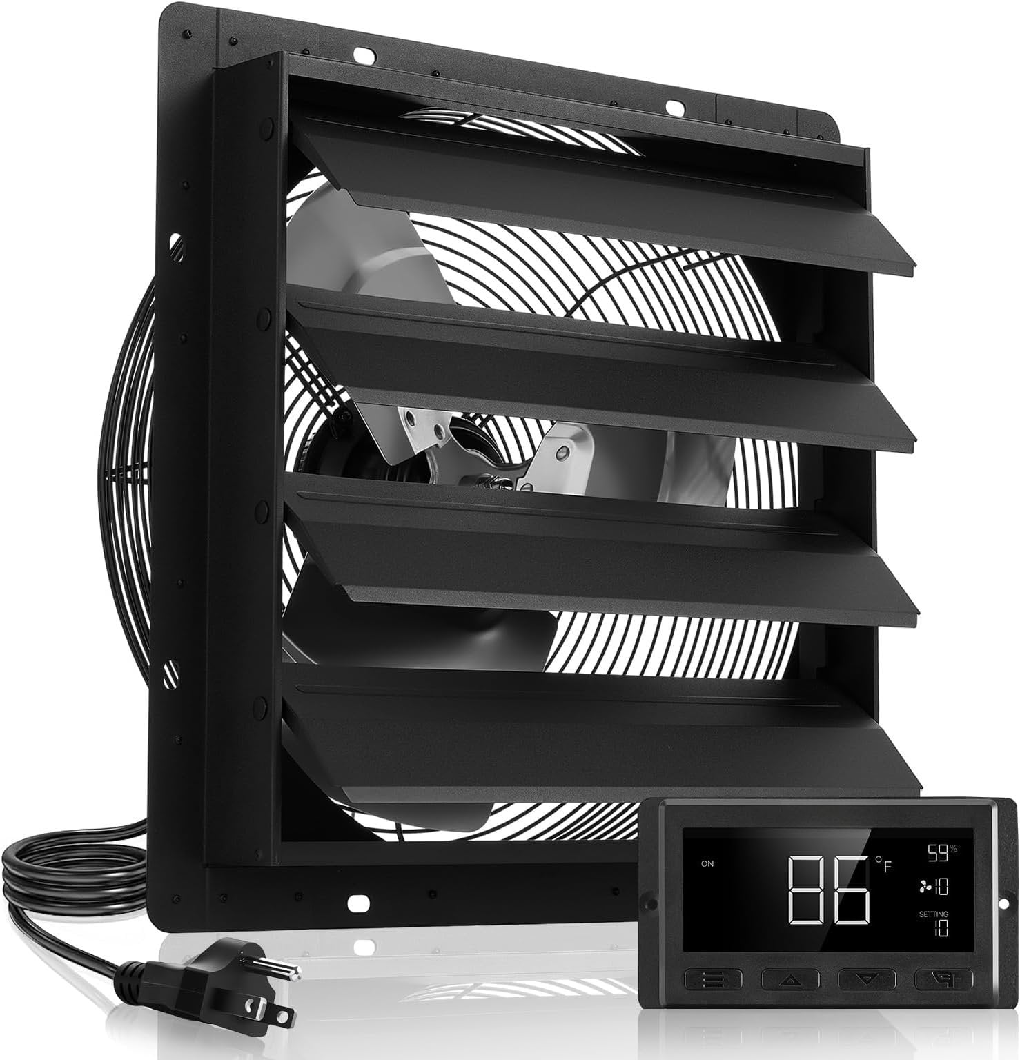 16 inch Shutter Exhaust Fan, Wall Mounted Attic Vent Fan with ...