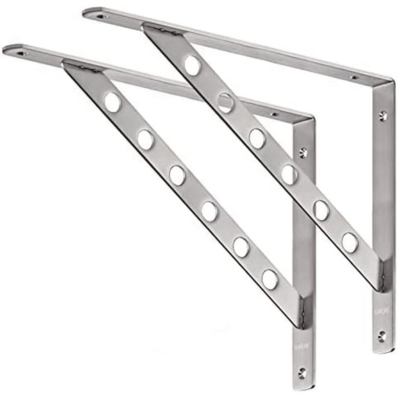 16 inch Stainless Steel Shelf Brackets, Heavy Duty Solid Shelf Support ...