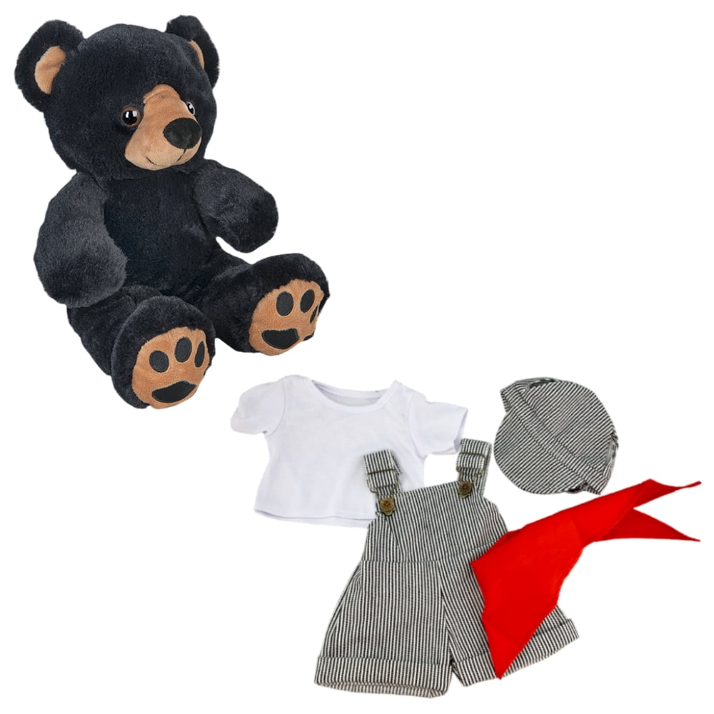16-inch Train Conductor Black Teddy Bear Stuffed Animal Interactive ...
