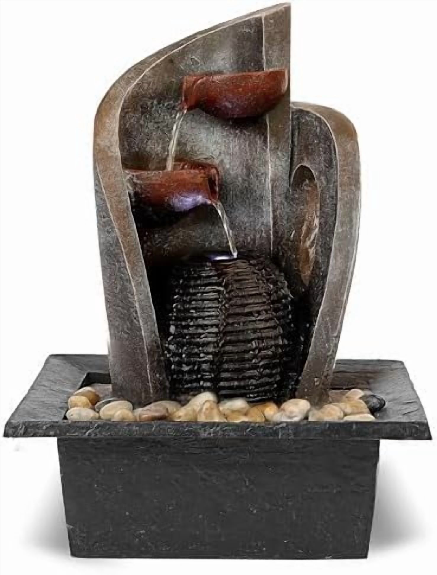 16 inch Waterfall Fountain Indoor-Tabletop Water Fountain-Outdoor ...