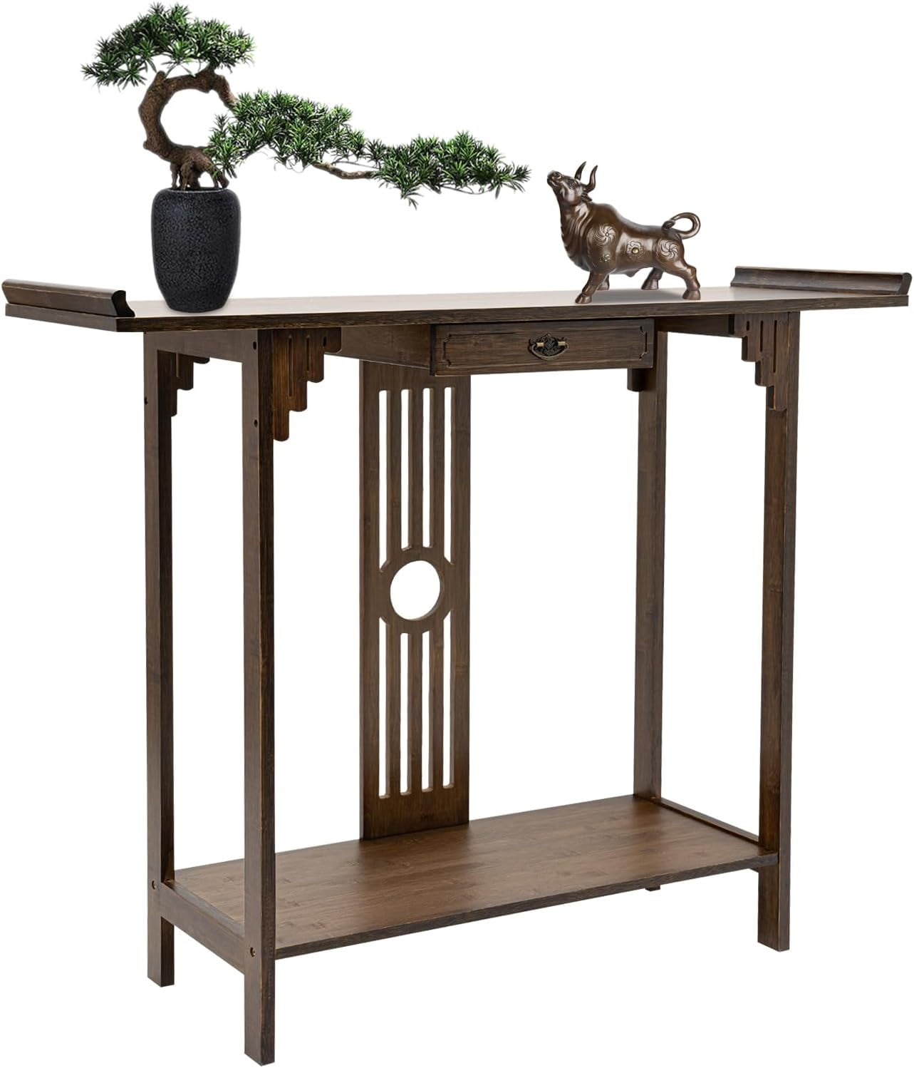 16 - inch Wide Solid Mango End Table in Natural, Side Table with Fluted ...
