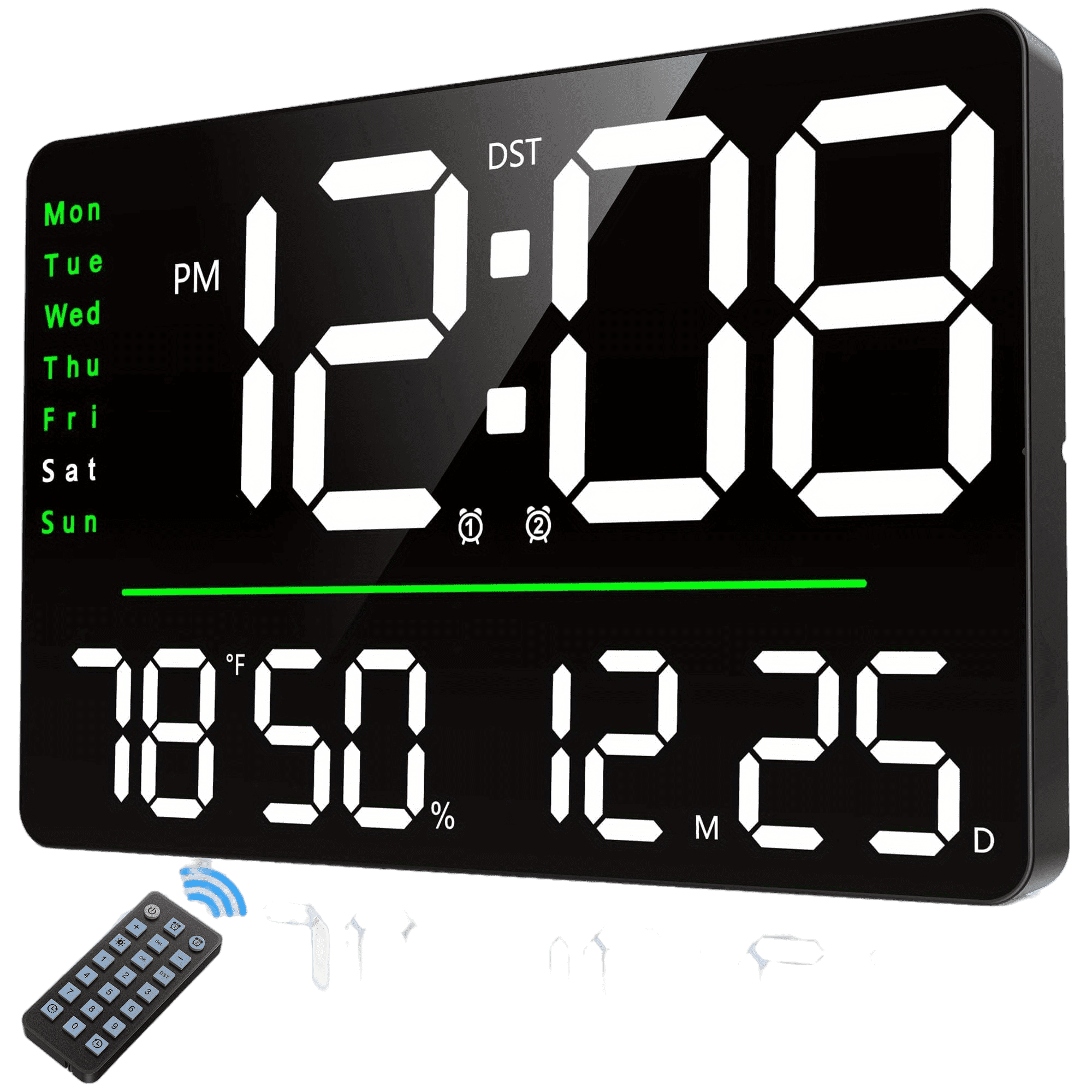 Teetheory Digital Wall Alarm Clock, 16" LED Large Display Alarm Clocks ...