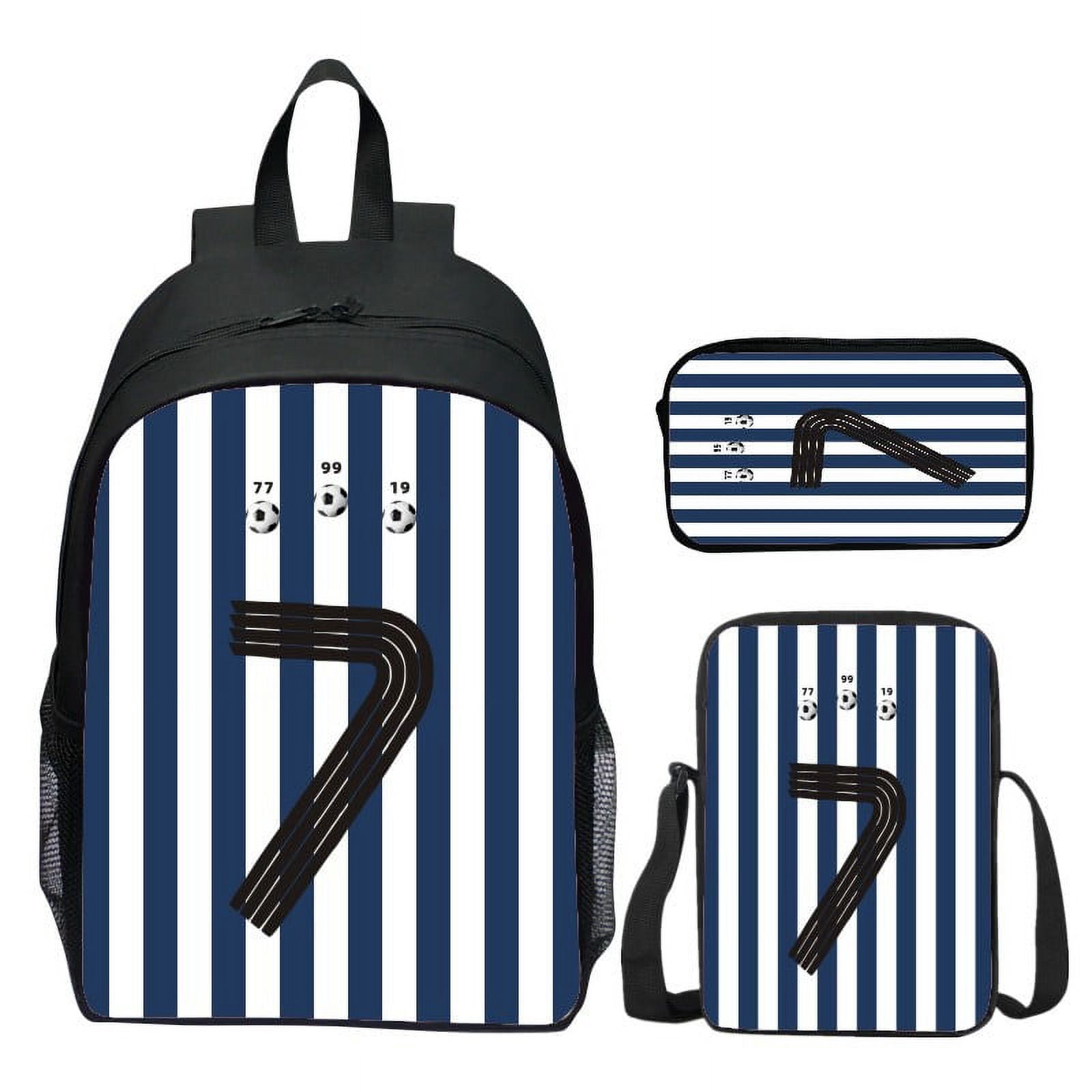 16-inch football Ronaldo No. 7 printed backpack set forstudents, men ...