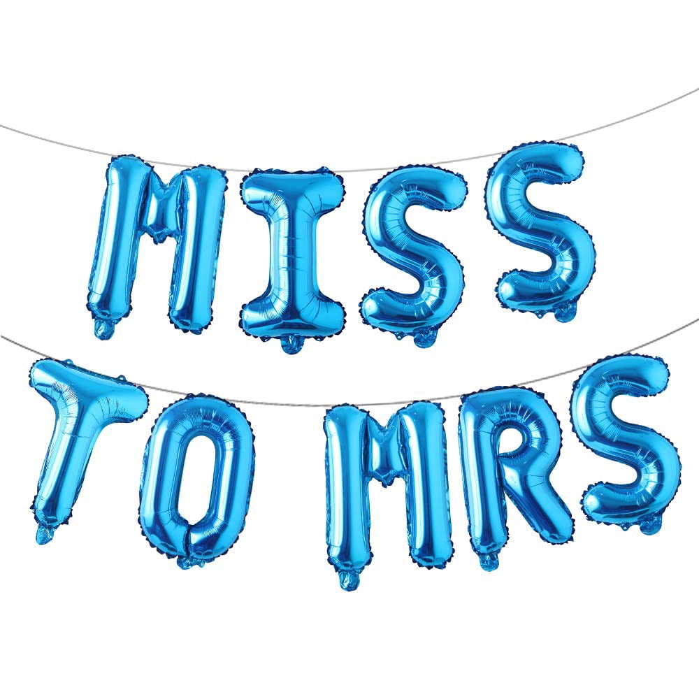 16 inch multicolorTRDN MISS TO MRS Balloons Banner Foil Letters Mylar ...