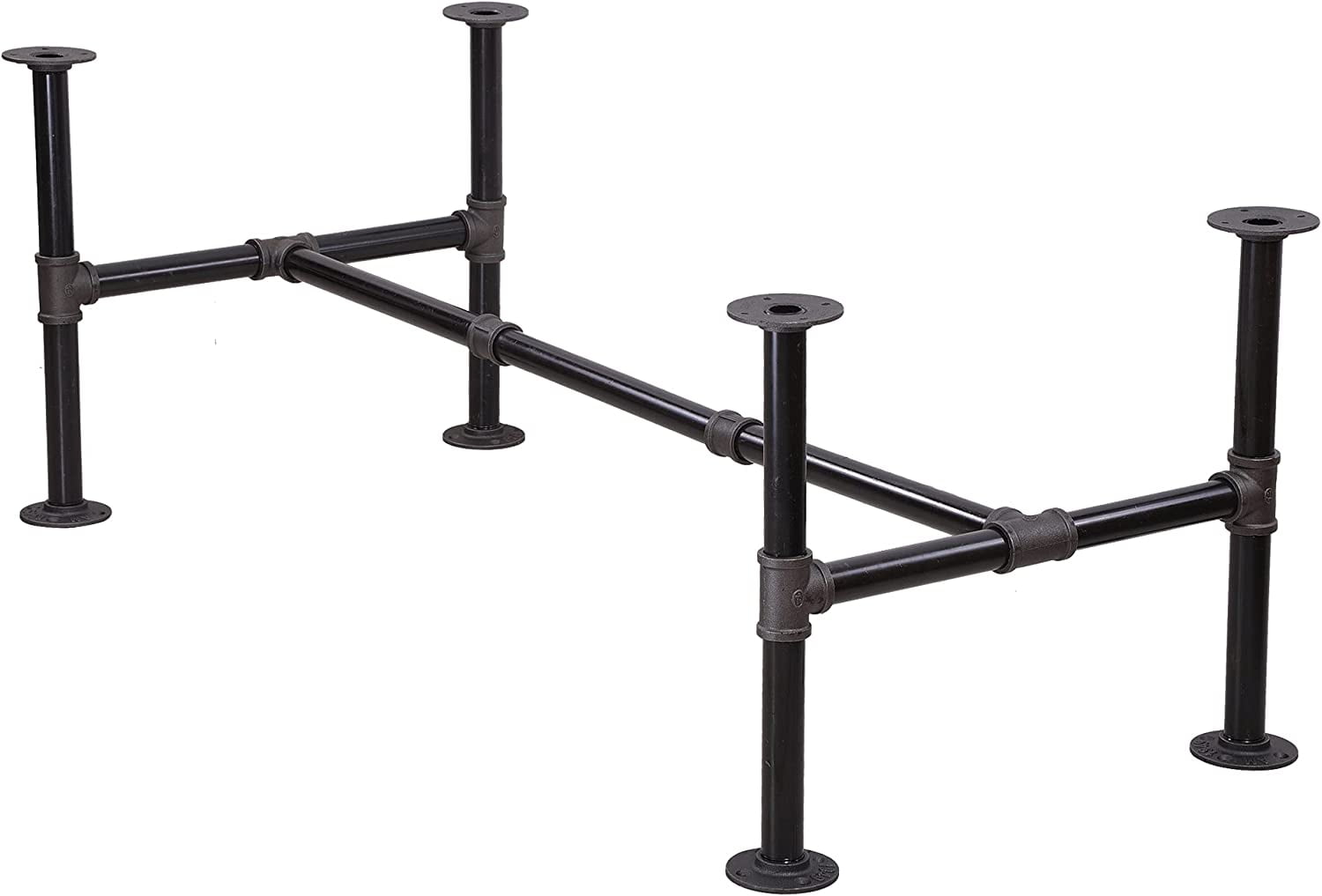 16 inchIndustrial Pipe Table Leg Set - Dark Grey Rough Pipes Iron Base ...