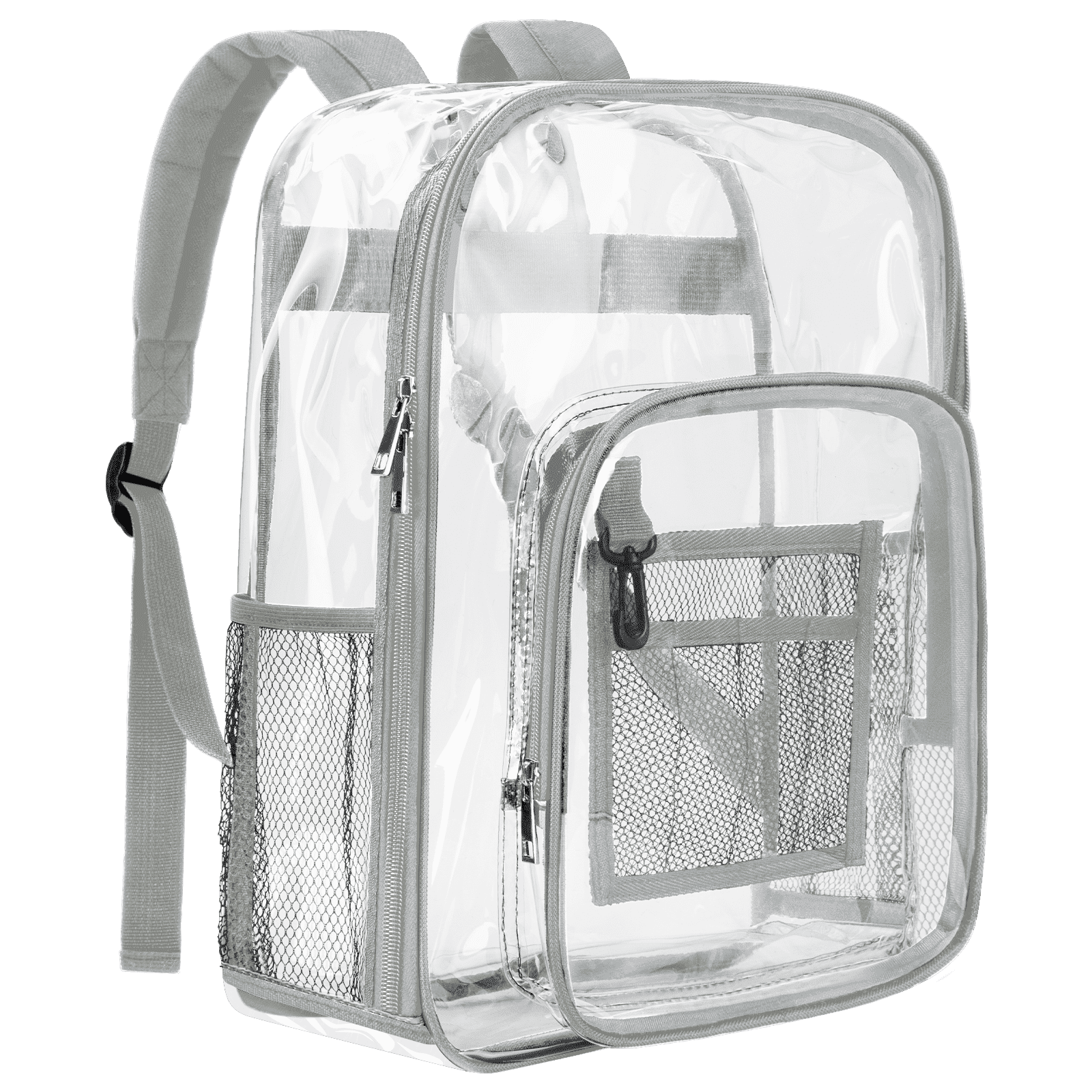 16" large clear backpack, heavy duty pvc transparent backpack stadium ...