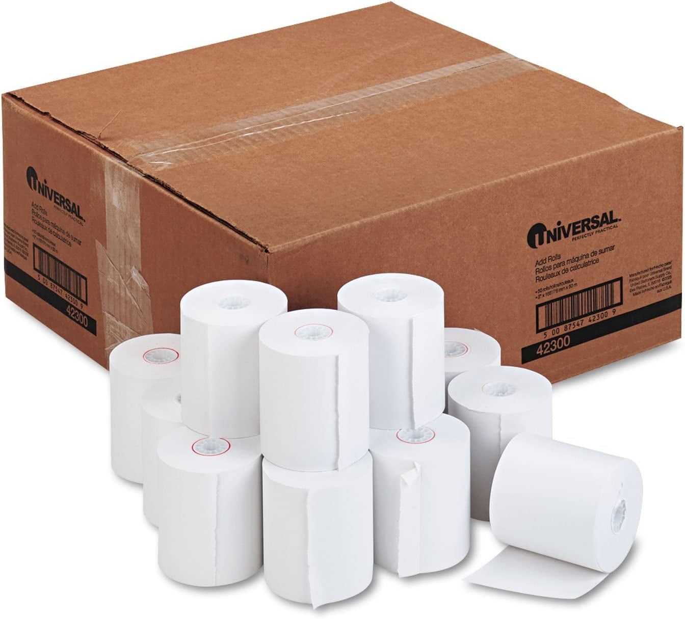 16 lbs. 1/2 in. Core 3 in. x 165 ft. 1 Ply Cash Register/Point Of Sale ...