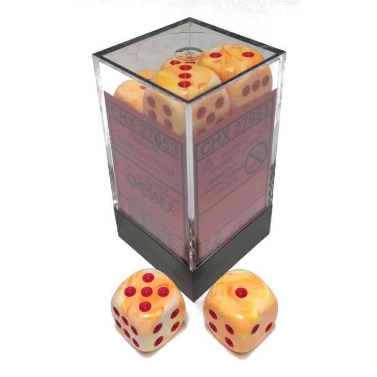 16 mm D6 Cube Festive Dice - Sunburst & Red, 12 Piece - Walmart.com