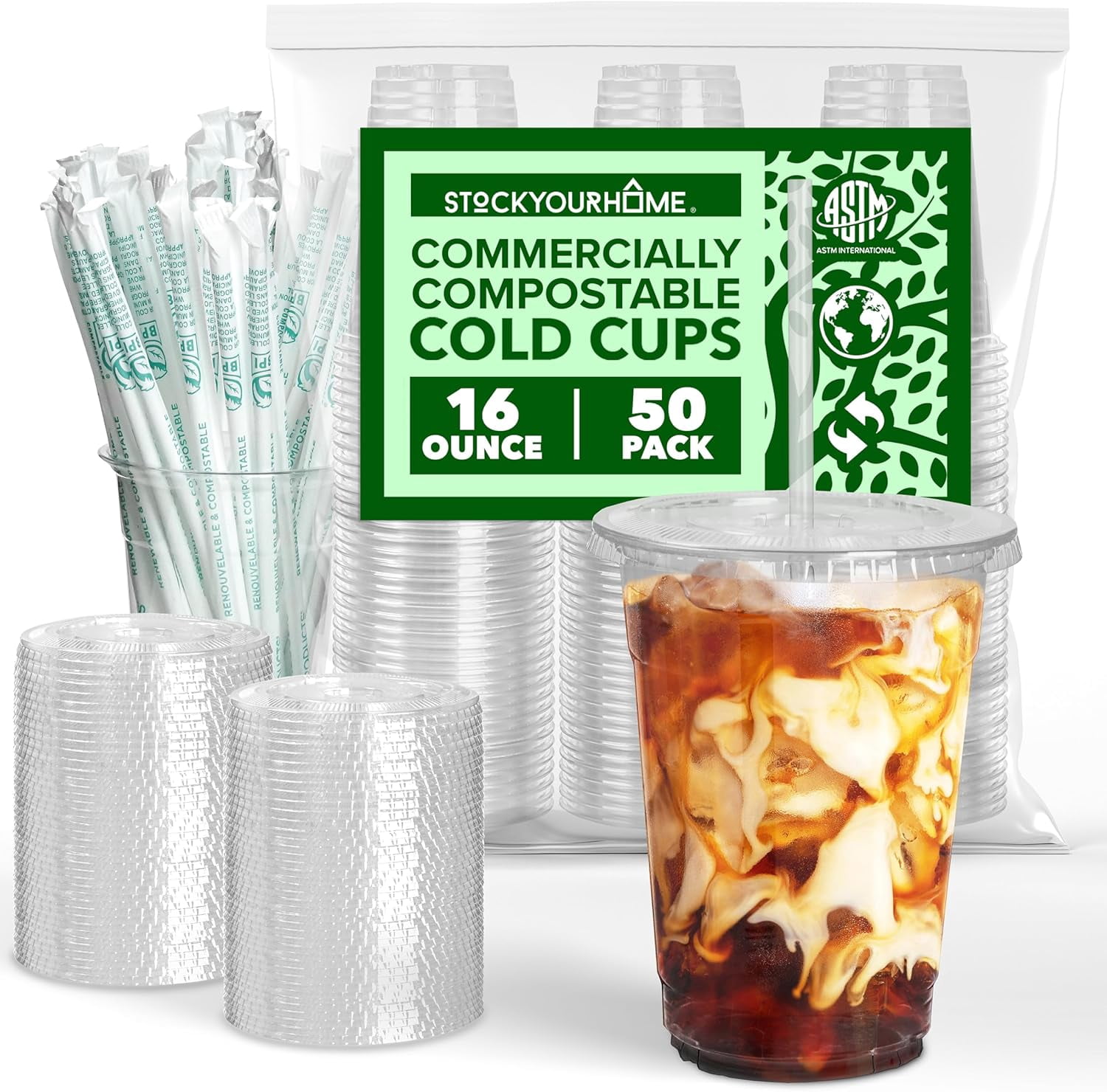 16-ounce transparent cold cups 50-pack disposable party cups, for water ...