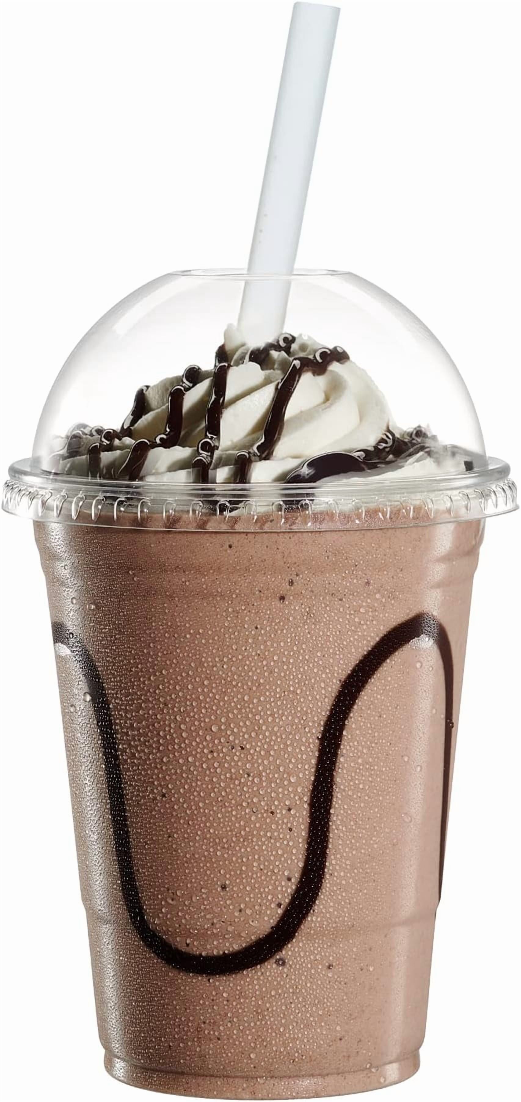 [16 oz - 100 Count Clear Cups With Dome - for Smoothies, Milkshakes ...
