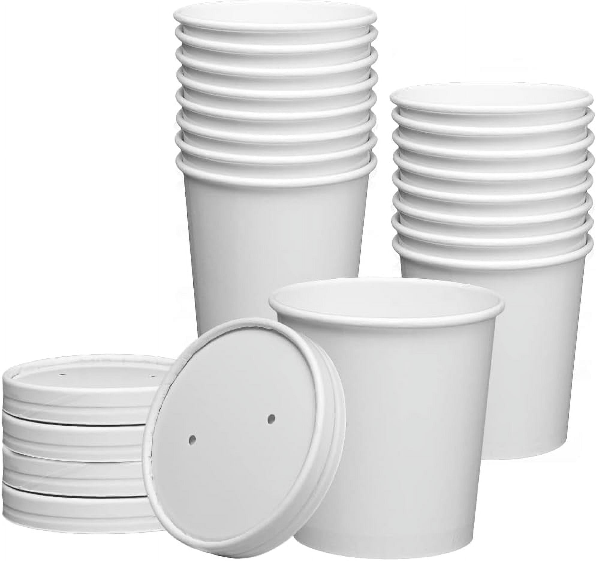 [16 oz. - 25 Count White Paper Food Containers with Vented Lids - To Go ...