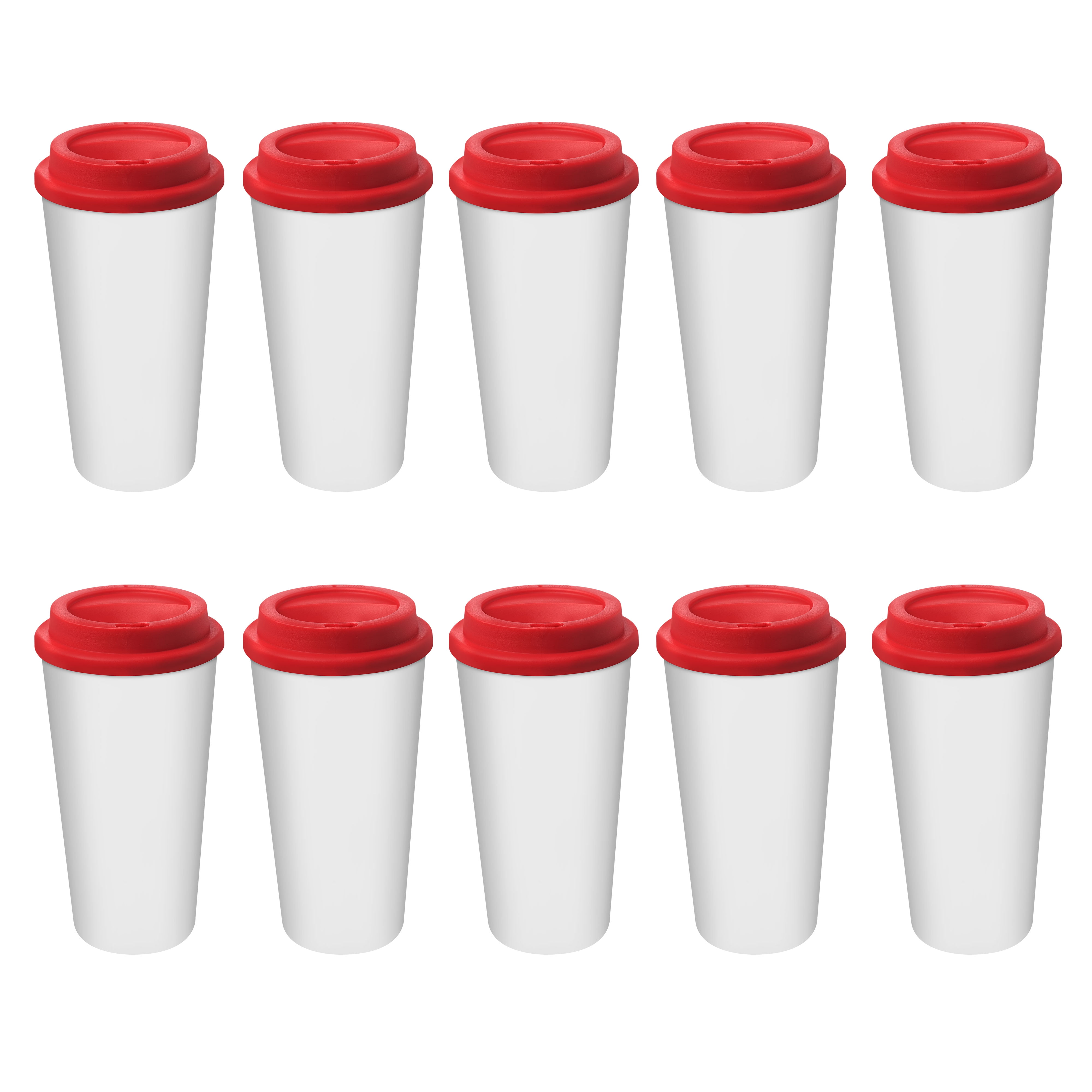 16 oz. 2GoCup Plastic Tumblers - 10 pack - Red - Walmart.com