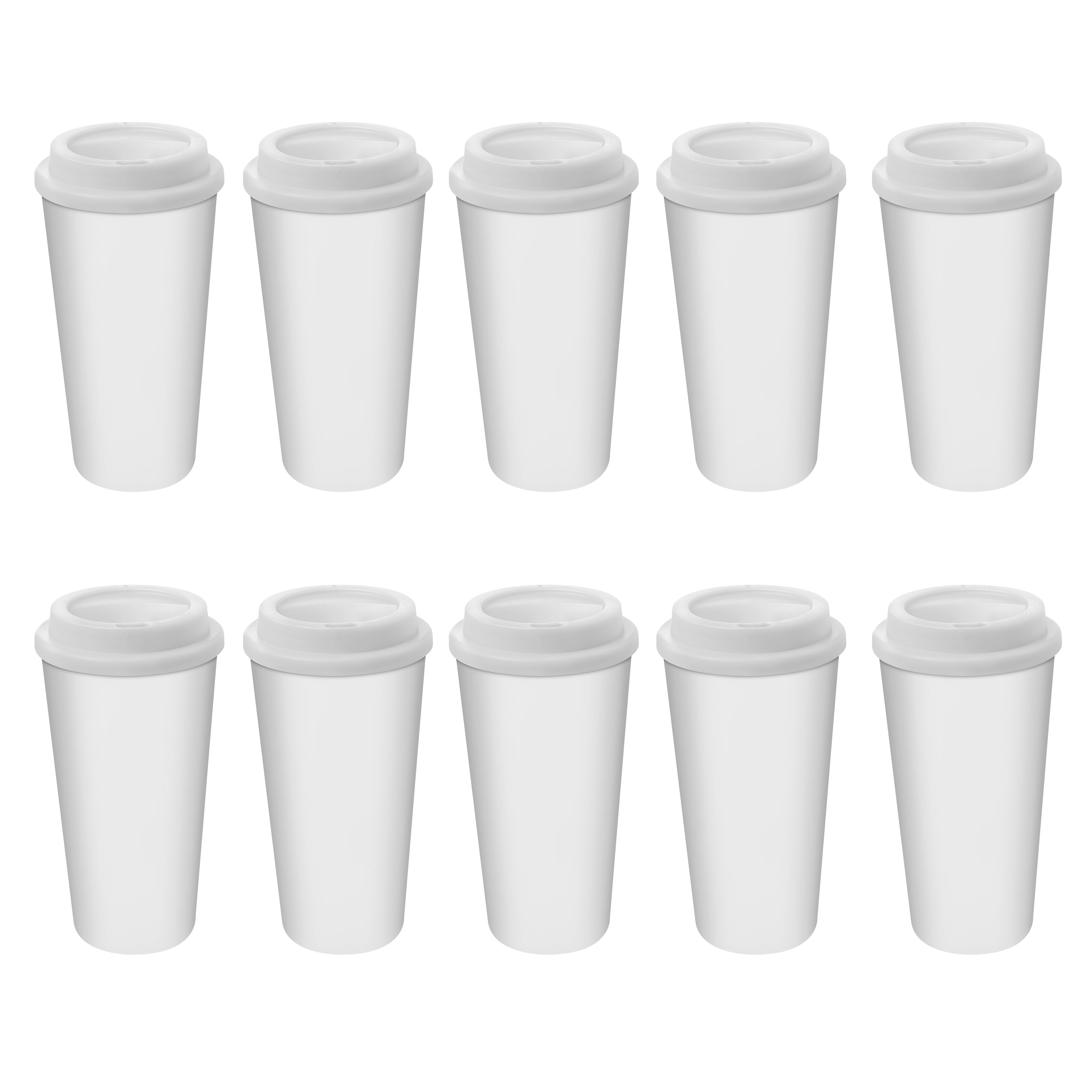 16 oz. 2GoCup Plastic Tumblers - 10 pack - White - Walmart.com