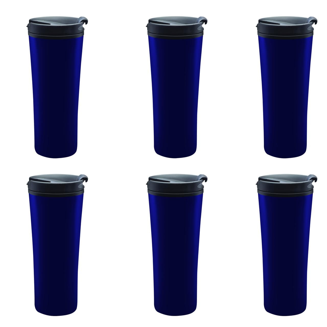 16 oz. Asana Travel Mugs with Silicone Seal - 6 Pack - Midnight Blue ...