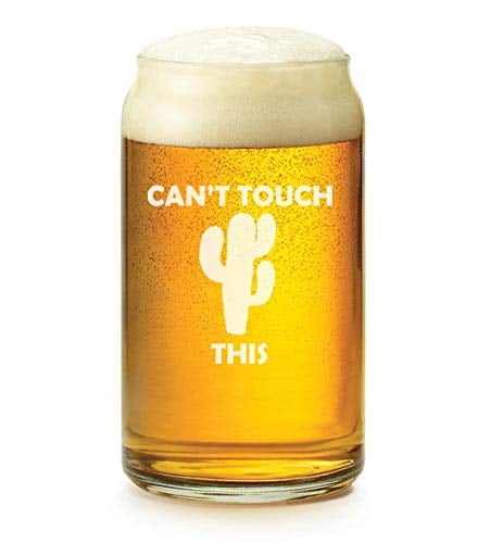 16 oz Beer Can Glass Can't Touch This Cactus Funny - Walmart.com