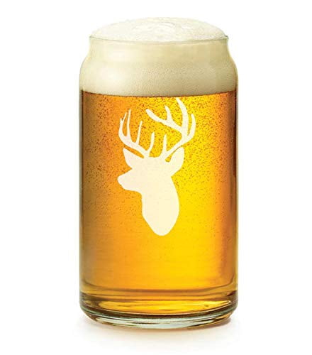 16 oz Beer Can Glass Deer Head with Antlers - Walmart.com
