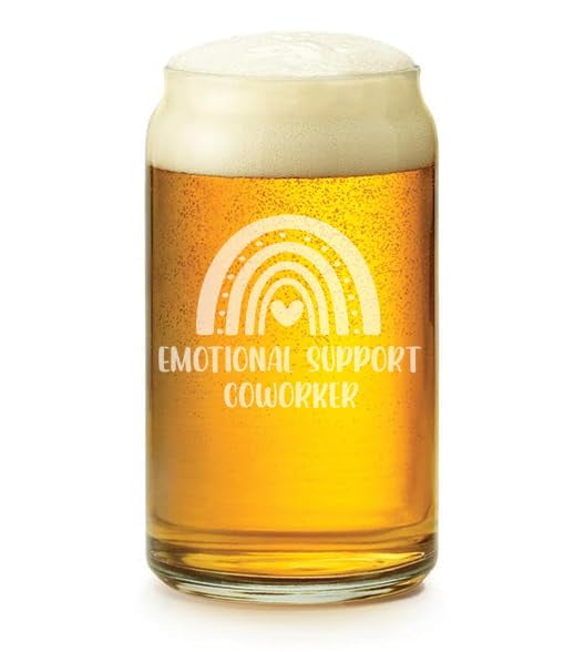 16 oz Beer Can Glass Gift Emotional Support Coworker For Coworker ...