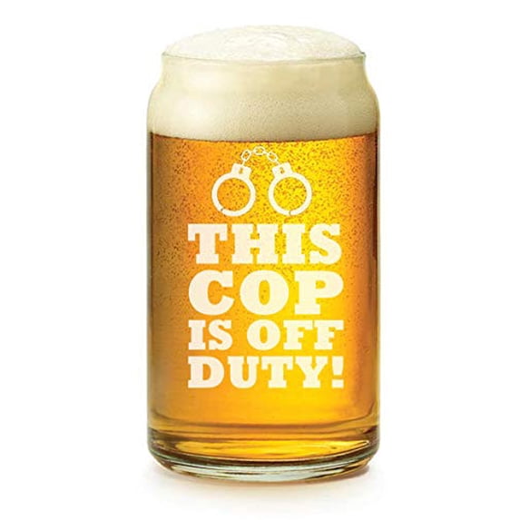 16 oz Beer Can Glass This Cop Is Off Duty Police Sheriff Trooper ...