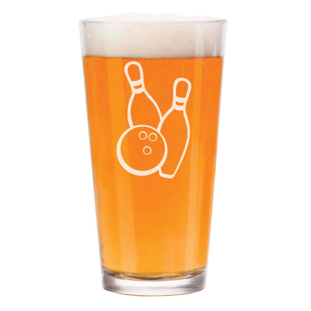 16 oz Beer Pint Glass Bowling Ball And Pins - Walmart.com