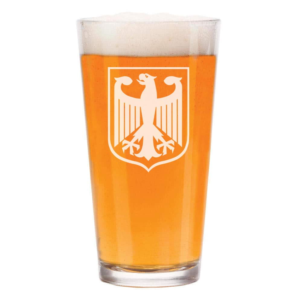 16 oz Beer Pint Glass Coat Of Arms Of Germany German Eagle - Walmart.com