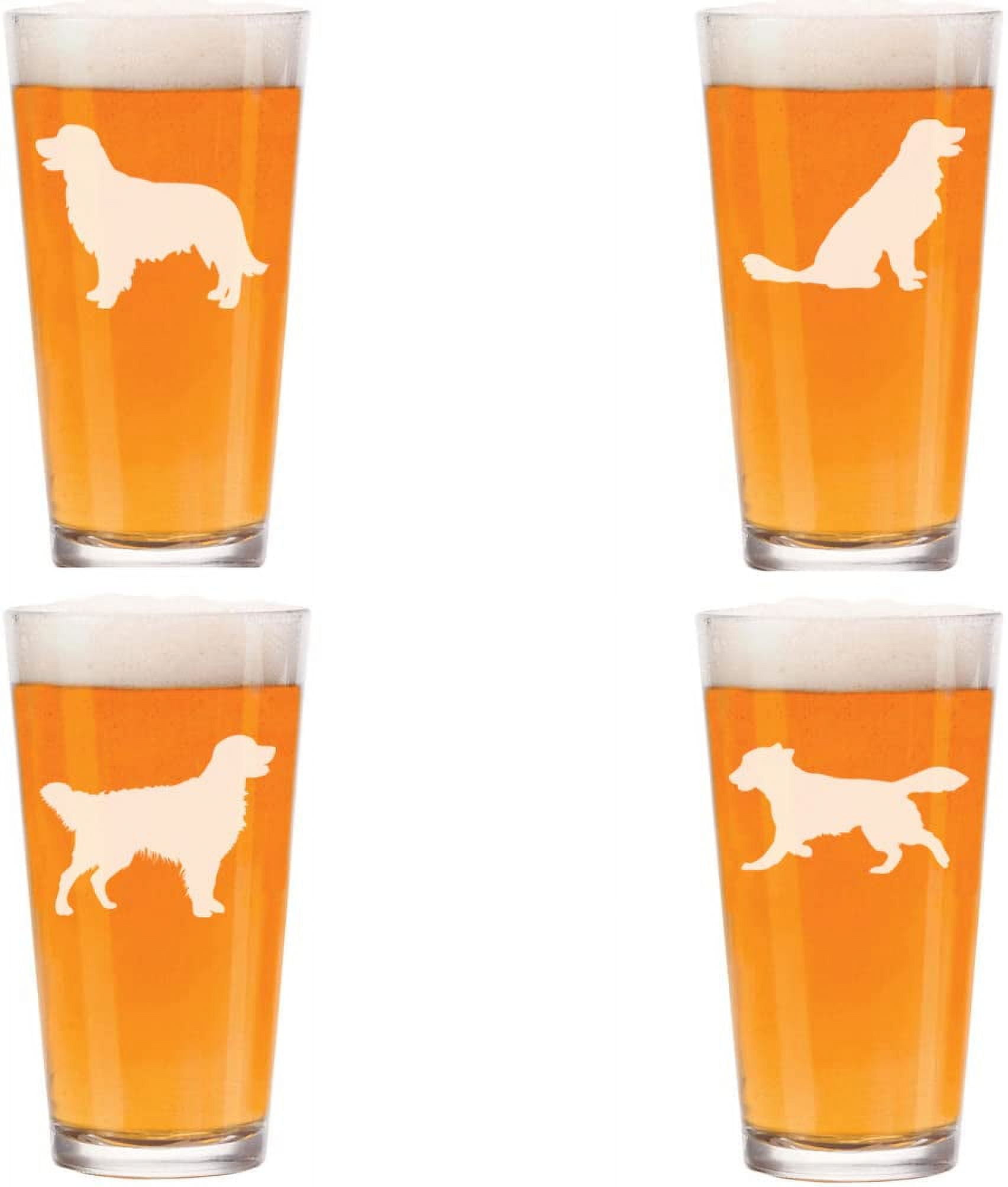 16 oz Beer Pint Glass Golden Retriever Collection Gift Set Of 4 ...