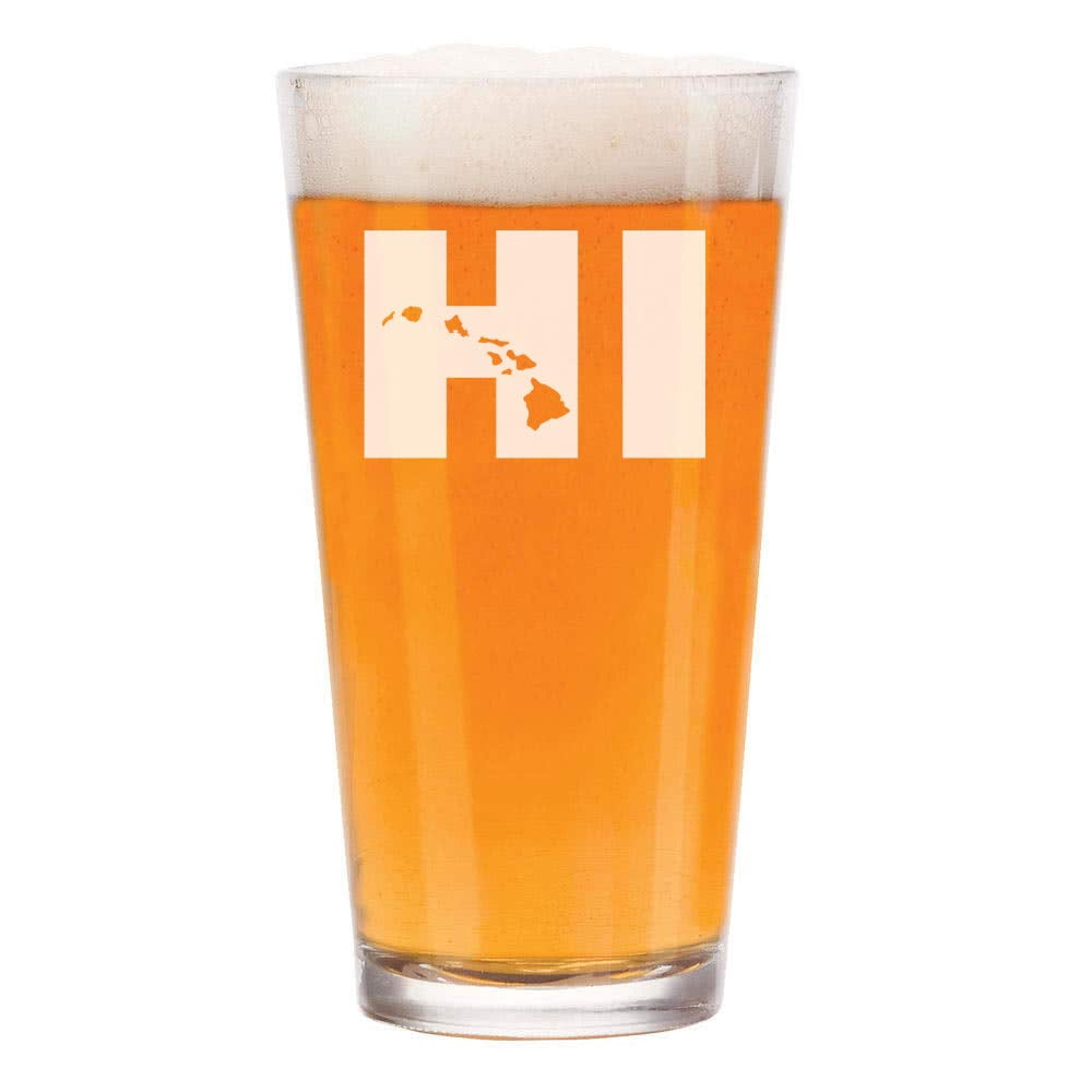 16 oz Beer Pint Glass HI Hawaiian Islands Hawaii - Walmart.com