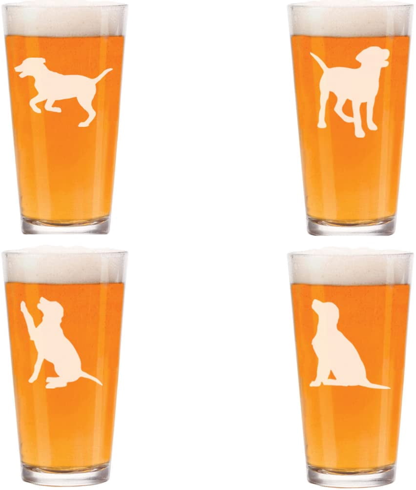 16 oz Beer Pint Glass Labrador Retriever Collection Gift Set Of 4 ...