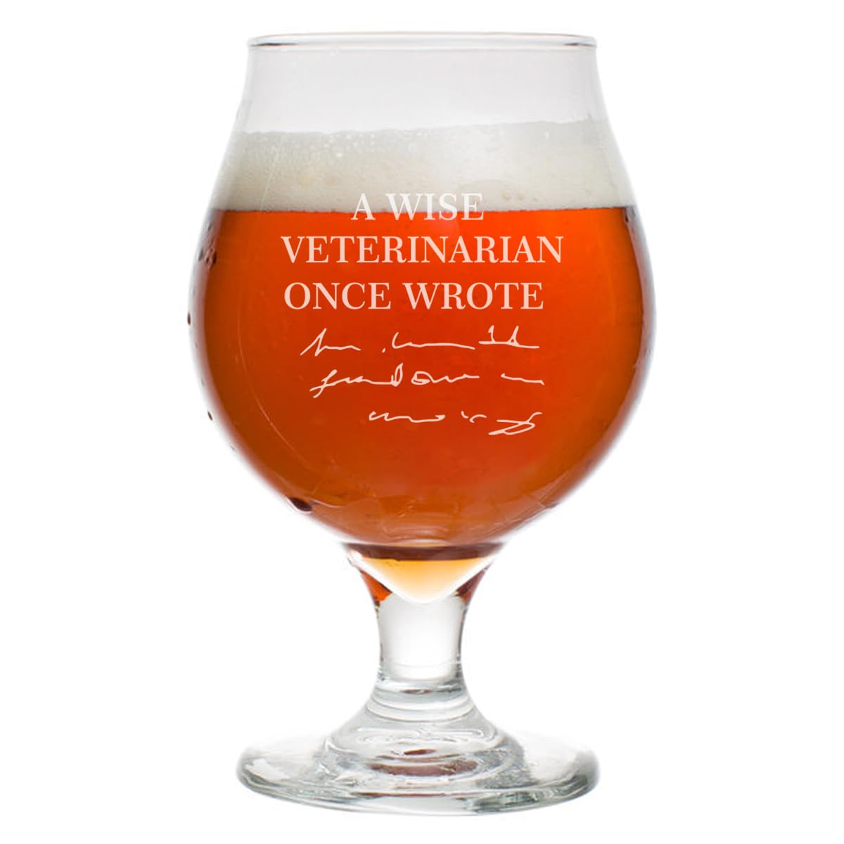 16 oz Belgian Beer Tulip Glass Stemmed Beer Glass A Wise Veterinarian ...