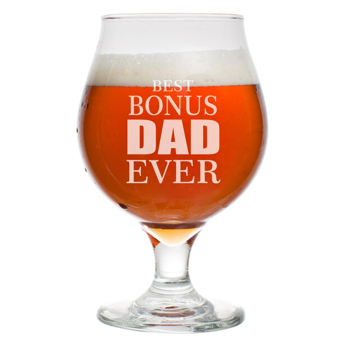 16 oz Belgian Beer Tulip Glass Stemmed Beer Glass Best Bonus Dad Ever ...