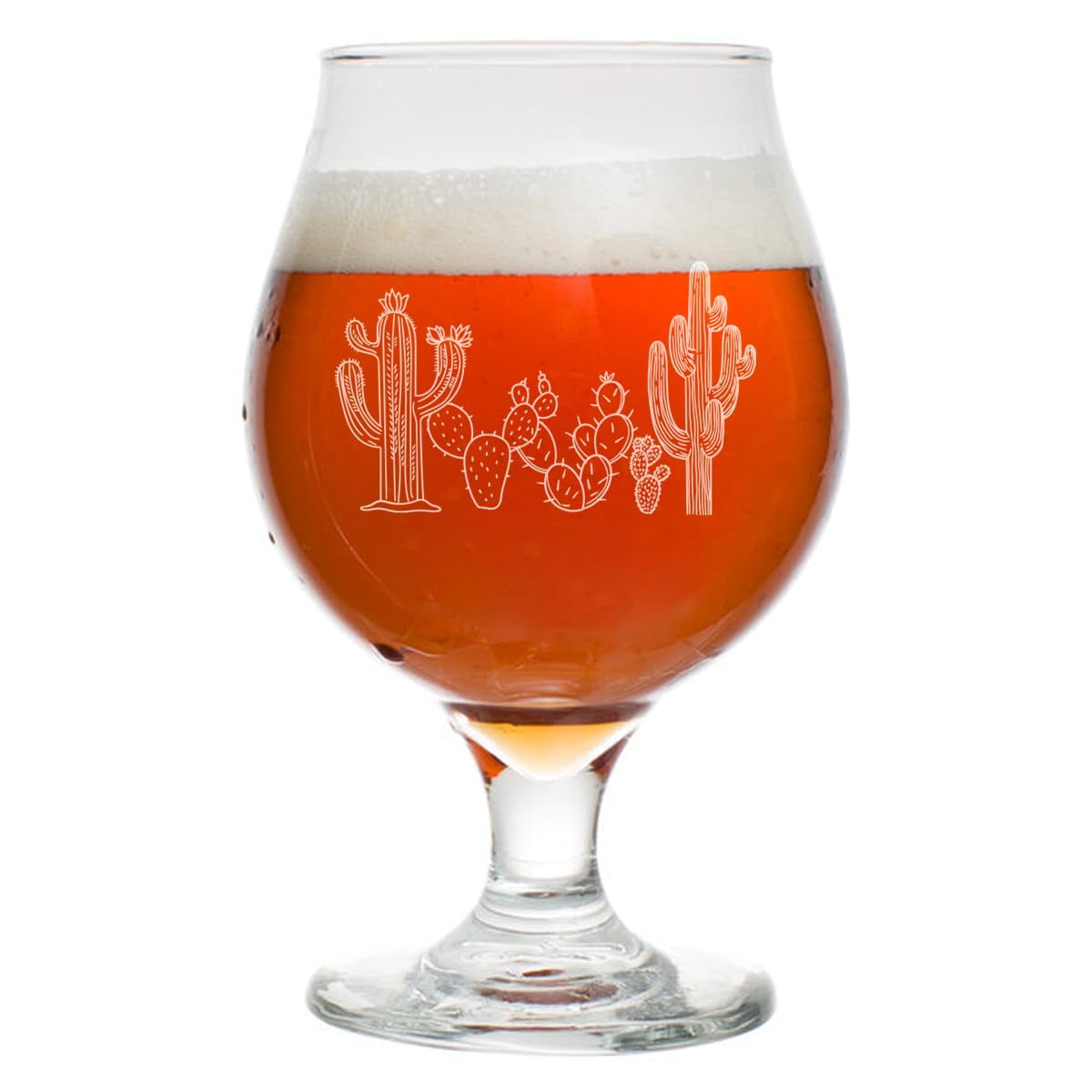 16 oz Belgian Beer Tulip Glass Stemmed Beer Glass Cactus Cactuses Cacti ...