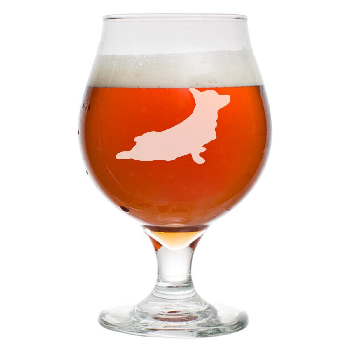 16 oz Belgian Beer Tulip Glass Stemmed Beer Glass Corgi Yoga - Walmart.com