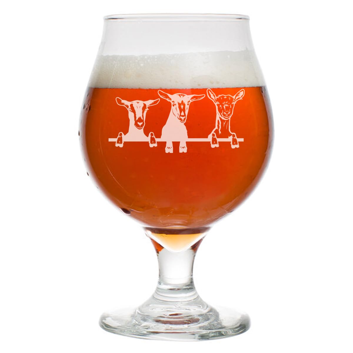 16 oz Belgian Beer Tulip Glass Stemmed Beer Glass Goats - Walmart.com