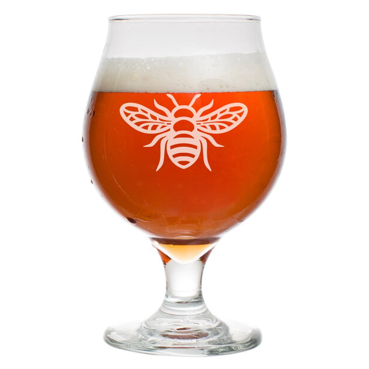 16 oz Belgian Beer Tulip Glass Stemmed Beer Glass Honey Bee - Walmart.com