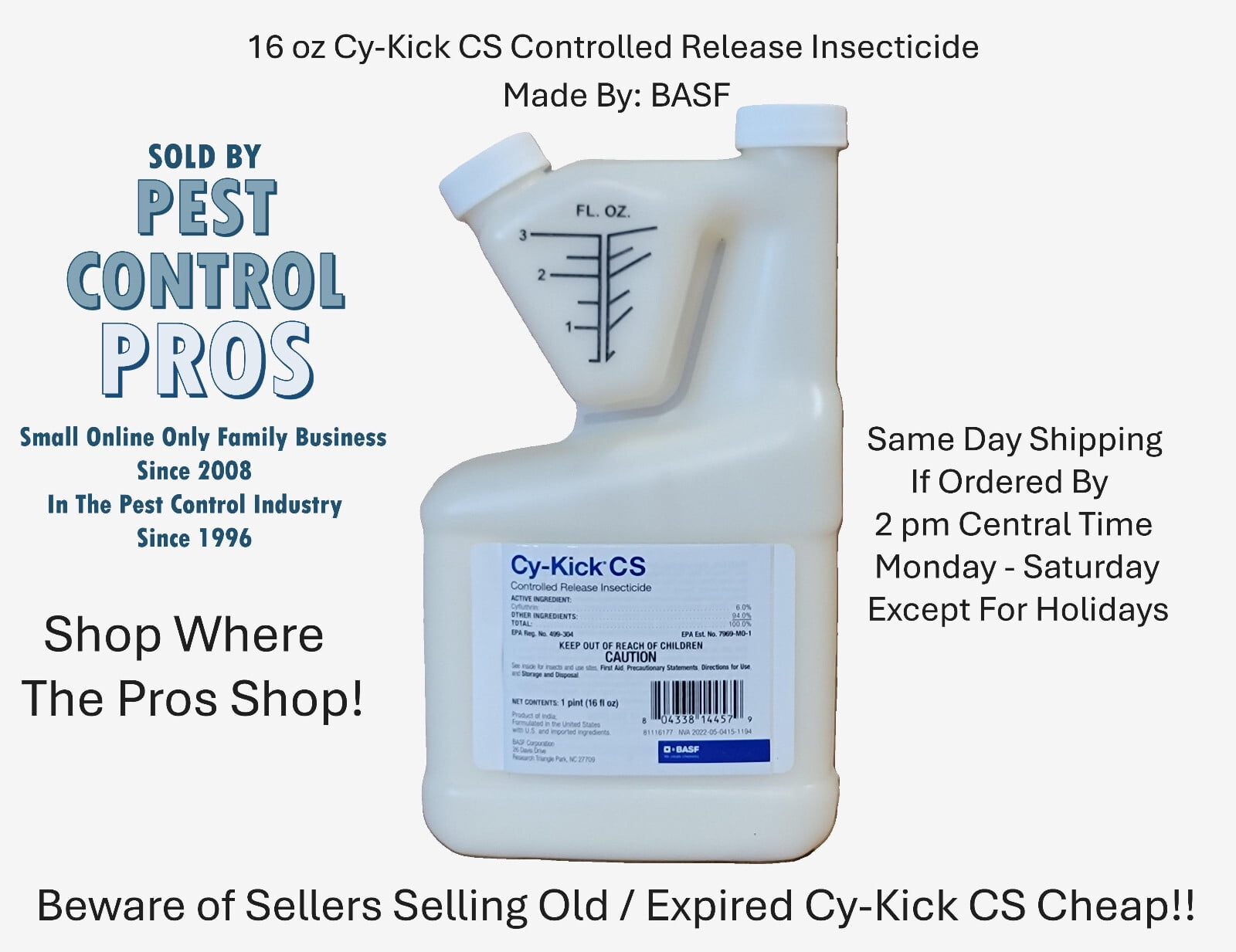 16 oz Cy-Kick CS Pest Insecticide Insect Control Scorpions Bedbugs ...