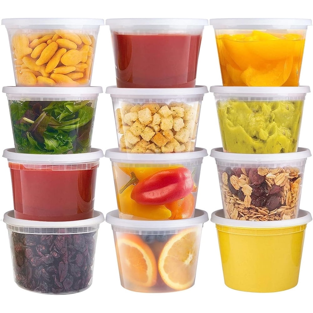 16 oz Deli Containers with Lids,Stackable Food Storage Box,Disposable ...