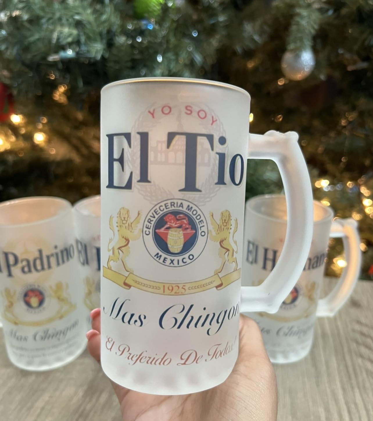 16 oz Frosted Beer Mug,Family Dad God Parent Gift (Hermano) - Walmart.com