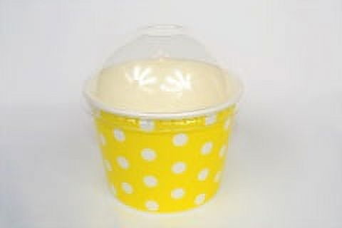 Frozen Solutions 16 oz Polka Dot Yellow Colored Ice Cream Cups ...