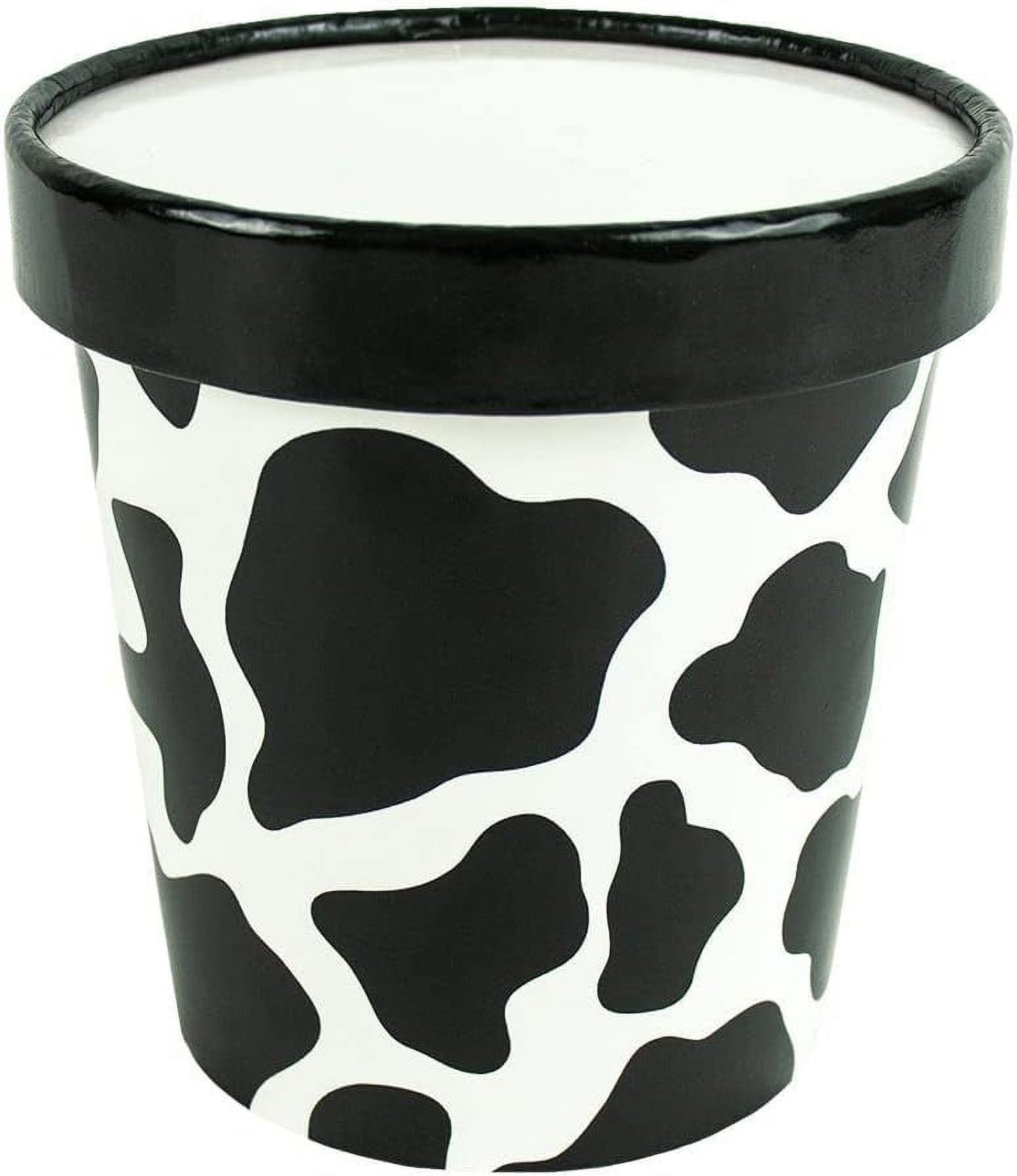 16 oz Ice Cream Containers and Lids Cow Print | Paper Takeout ...